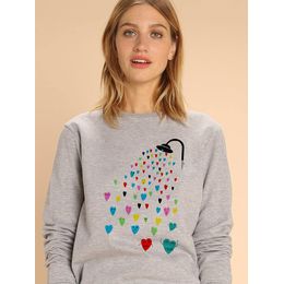 WOOOP Sweatshirt "Love Shower" in Grau - 56% | Gr&ouml;&szlig;e M | Damen-sweatshirts-jacken