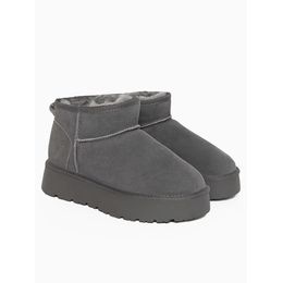 Gooce Leder-Winterboots "Mindy" in Grau - 58% | Gr&ouml;&szlig;e 38 | Damen-stiefel