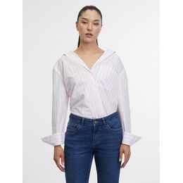ORSAY Hemd in Wei&szlig;/ Rosa - 50% | Gr&ouml;&szlig;e 36 | Damen-blusen