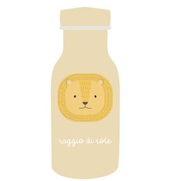 Villa d ́Este Isolierflasche "Lion" in Creme/ Gelb - 420 ml - 44% | Kinder-austruestung-accessoires