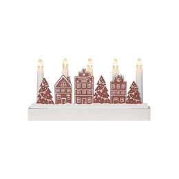 STAR TRADING LED-Dekoleuchte "Yuletide" in Wei&szlig;/ Braun - (B)28 x (H)14,5 x (T)5 cm - 31% | Lichterketten-dekobeleuchtung