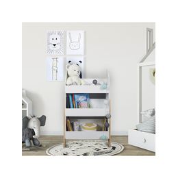 The Home Deco Kids B&uuml;cherregal "Gabriel" in Wei&szlig;/ Hellbraun - (B)60 x (H)100 x (T)27 cm - 27% | Kinder-moebel