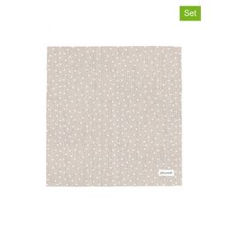 Eulenschnitt 4er-Set: Leinen-Geschirrt&uuml;cher in Beige - (L)45 x (B)45 cm - 57% | Tischwaesche
