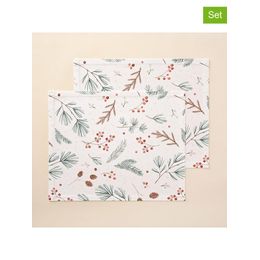 Mint Rugs 2er-Set: Tischsets "Christmas Bonte" in Wei&szlig;/ Gr&uuml;n - (L)50 x (B)40 cm - 29% |