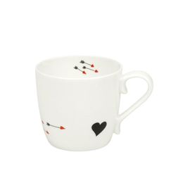 K&ouml;nitz K&ouml;nitz Tasse "Heart Attack" in Wei&szlig;/ Schwarz/ Rot - 415 ml - 32% | Gedeckter-tisch