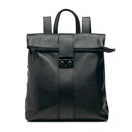 Lia Biassoni Leder-Rucksack in Schwarz - (B)34 x (H)41 x (T)12 cm - 71% | Damen-taschen