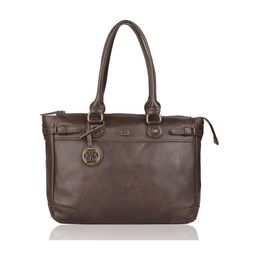 Bellicci Leder-Schultertasche "Chelsea" in Dunkelbraun - (B)34 x (H)29,5 x (T)10 cm - 50% | Damen-taschen