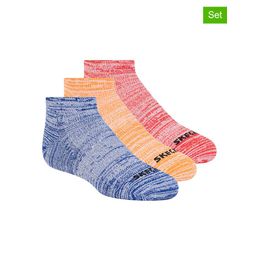 Skechers 3er-Set: Socken in Blau/ Rot/ Gelb - 59% | Gr&ouml;&szlig;e 36-38 | Kinder-socken-strumpfhosen