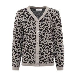 Zwillingsherz Cardigan "Leo" in Grau/ Schwarz - 48% | Gr&ouml;&szlig;e L/XL | Damen-pullover-cardigans