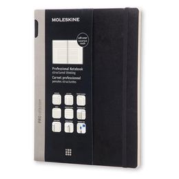 Moleskine Liniertes Notizbuch ''Pro Notebook'' in Schwarz - (B)19 x (H)25 - 38% | Buero-schulbedarf