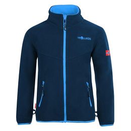 Trollkids Fleecejacke "Oppdal XT" in Blau/ Dunkelblau - 28% | Gr&ouml;&szlig;e 92 | Kids-fleecejacken-fleecepullover