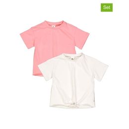 m&uuml;sli 2er-Set: Shirts in Wei&szlig;/ Rosa - 40% | Gr&ouml;&szlig;e 104 | Kinder-oberteile
