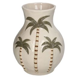 Kersten Vase ''Palm Tree'' in Creme/ Gr&uuml;n - (H)21,8 cm - &Oslash; 17 cm - 13% | Kerzen-vasen