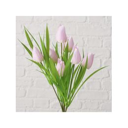 Boltze Dekostrau&szlig; "Tulpe" in Gr&uuml;n/ Lila - (H)31 cm - 11% | Kerzen-vasen