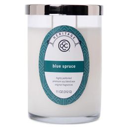Colonial Candle Duftkerze "Blue Spruce" in Wei&szlig; - 312 g - 43% | Kerzen-vasen