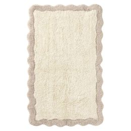 Ellos Home Badvorleger "Scallop" in Beige/ Creme - 61% | Gr&ouml;&szlig;e 50x80 cm | Heimtextilien-badematten