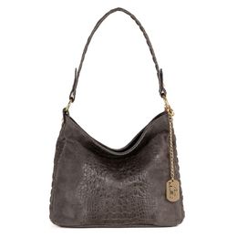 Anna Morellini Leder-Shopper "Linda" in Grau - (B)29 x (H)24 x (T)8 cm - 72% | Damen-taschen