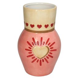 Kersten Vase ''Heart'' in Rosa/ Beige - (H)23 x &Oslash; 14,5 cm - 13% | Kerzen-vasen
