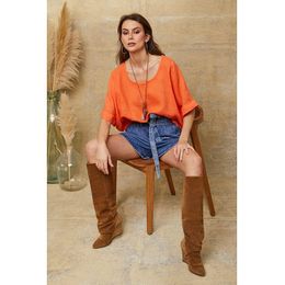 La Compagnie Du Lin Leinenshirt "Calane" in Orange - 74% | Gr&ouml;&szlig;e S | Damen-tops