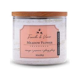 Colonial Candle Duftkerze "Meadow Flower" in Wei&szlig;/ Rosa - 411 g - 46% | Kerzen-vasen