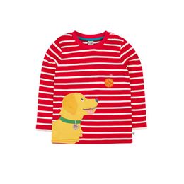 frugi Longsleeve "Discovery" in Rot/ Wei&szlig; - 52% | Gr&ouml;&szlig;e 104/110 | Kinder-longsleeves