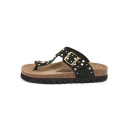 billowy Leder-Zehentrenner in Schwarz - 59% | Gr&ouml;&szlig;e 39 | Damen-sandalen