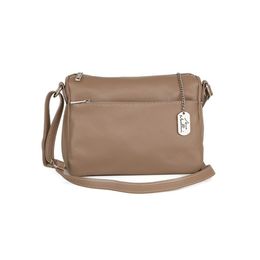 Anna Morellini Leder-Umh&auml;ngetasche "Orlanda" in Taupe - (B)29 x (H)23 x (T)12 cm - 70% | Damen-taschen