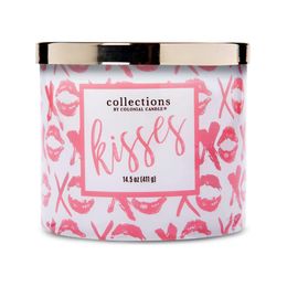 Colonial Candle Duftkerze "Kisses" in Rosa/ Wei&szlig; - 411 g - 53% | Kerzen-vasen