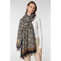 Lucky Bees Schal in Beige/ Schwarz - (L)180 x (B)80 cm - 61% | Damen-schals-tuecher