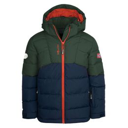 Trollkids Winterjacke "Gryllefjord" in Khaki/ Dunkelblau - 46% | Gr&ouml;&szlig;e 110 | Kinderjacken