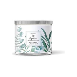 Woodbridge Duftkerze " Eucalyptus & Fresh Mint " in Wei&szlig;/ Gr&uuml;n - 410 g - 35% | Kerzen-vasen