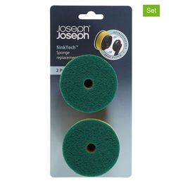 Joseph Joseph JosephJoseph 2er-Set: Schwamm-Ersatzk&ouml;pfe ''SinkTech'' in Gelb/ Gr&uuml;n - &Oslash; 7 cm - 16% | Putzutensilien