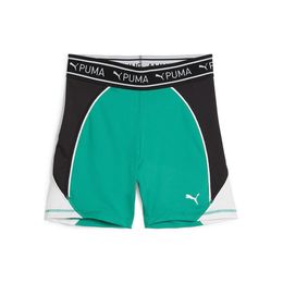 Puma Trainingsshorts "Train Strong 5`" in Gr&uuml;n/ Wei&szlig;/ Schwarz - 80% | Gr&ouml;&szlig;e S | Damen-sporthosen