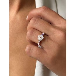 Les Petites Pr&eacute;cieuses Ros&eacute;vergold. Ring mit Edelsteinen und Perlmutt - 63% | Gr&ouml;&szlig;e 54 | Schmuck