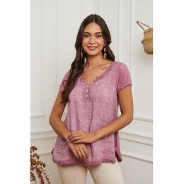 La Compagnie Du Lin Leinen-Shirt in Rosa - 71% | Gr&ouml;&szlig;e L | Damen-tops