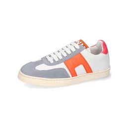 Melvin & Hamilton MELVIN & HAMILTON Leder-Sneakers "Milani 4" in Wei&szlig;/ Grau/ Orange - 52% | Gr&ouml;&szlig;e 40 | Damen-sneakers