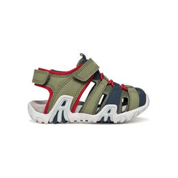 Geox Halbsandalen "Kraze" in Khaki/ Rot/ Dunkelblau - 62% | Gr&ouml;&szlig;e 20 | Kindersandalen