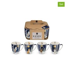 PPD 4er-Set: Jumbotassen "Winter Animals" in Dunkelblau/ Wei&szlig; - 350 ml - 45% | Gedeckter-tisch