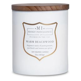 Colonial Candle Duftkerze "Warm Beachwood" in Wei&szlig; - 425 g - 60% | Kerzen-vasen