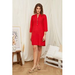 Rodier Lin Leinen-Kleid in Rot - 64% | Gr&ouml;&szlig;e L/XL | Damen-kleider