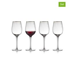 Lyngby Glas 4er-Set: Rotweingl&auml;ser "Palermo" in Transparent - 400 ml - 37% | Gedeckter-tisch