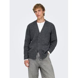 Only & Sons ONLY & SONS Cardigan "Ray" in Grau - 43% | Gr&ouml;&szlig;e L | Herren-pullover-cardigans