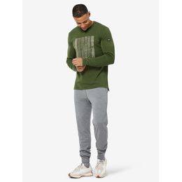 super.natural Longsleeve "Wooden Planks Brush" in Khaki - 64% | Gr&ouml;&szlig;e S | Herrenshirts