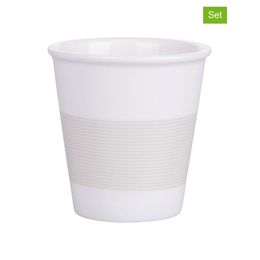 TINTEUNICHE 6er-Set: Becher ''Daily'' in Wei&szlig;/ Grau - 60 ml - 44% | Gedeckter-tisch