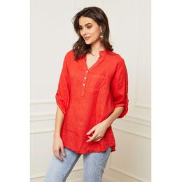 Fleur de Lin Leinen-Bluse "Bjorg" in Rot - 75% | Gr&ouml;&szlig;e M | Damen-blusen