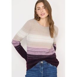 Cecil Pullover in Beige/ Lila - 44% | Gr&ouml;&szlig;e M | Damen-pullover-cardigans