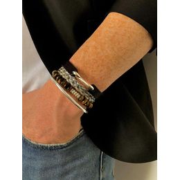 Uomo Leder-Armband in Schwarz - 73% | Gr&ouml;&szlig;e M | Herren-schmuck