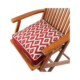 ABERTO DESIGN Kissen in Rot/ Wei&szlig; - 48% | Gr&ouml;&szlig;e 42x42 cm | Dekokissen