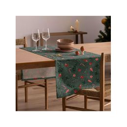 Mint Rugs Tischl&auml;ufer "Christmas Maison" in Gr&uuml;n/ Rot - 33% | Gr&ouml;&szlig;e 50x155 cm |