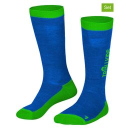 Trollkids 2er-Set: Ski-/ Snowboardsocken "Kids Ski" in Blau - 14% | Gr&ouml;&szlig;e 31-34 | Kinder-outdoor-waesche